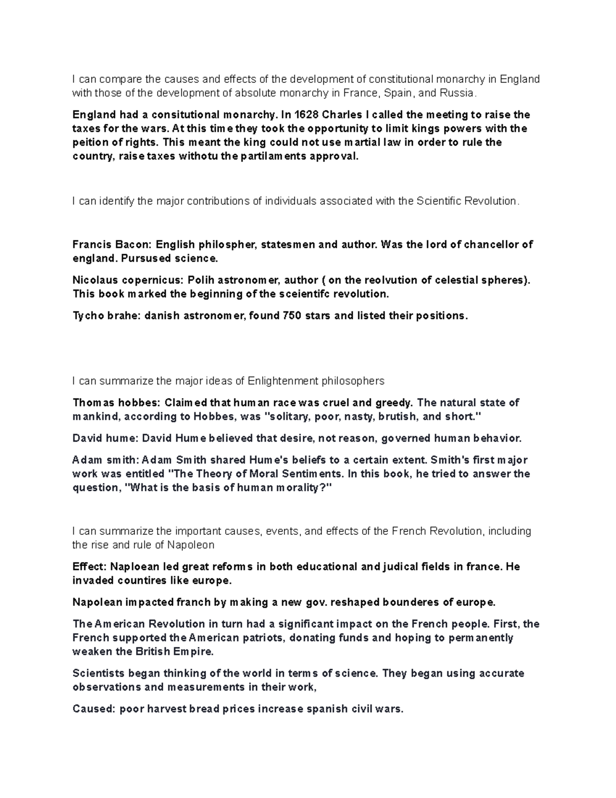 5 dba study guide - I can compare the causes and effects of the ...