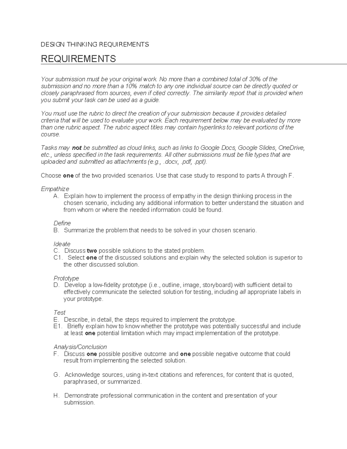 Design Thinking Requirements - DESIGN THINKING REQUIREMENTS ...