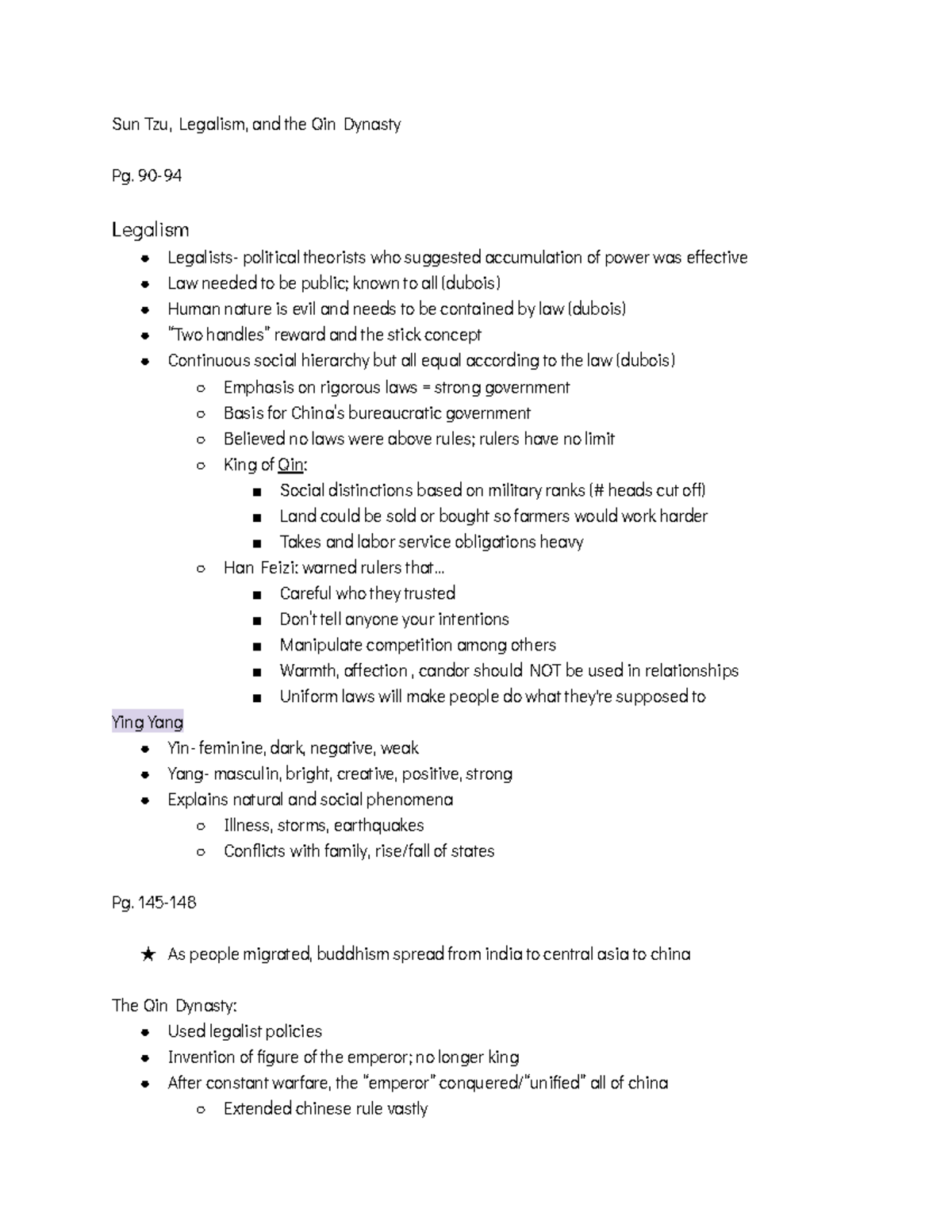 Asia Sun Tzu, Legalism, Qin Dynasty - Sun Tzu, Legalism, and the Qin ...