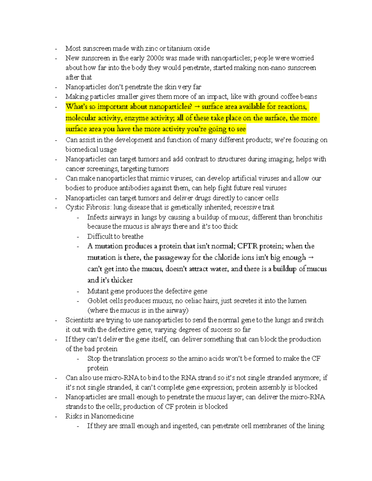 Nanomedicine - Professor Jim Barbee - BIO 1201 - App State - Studocu