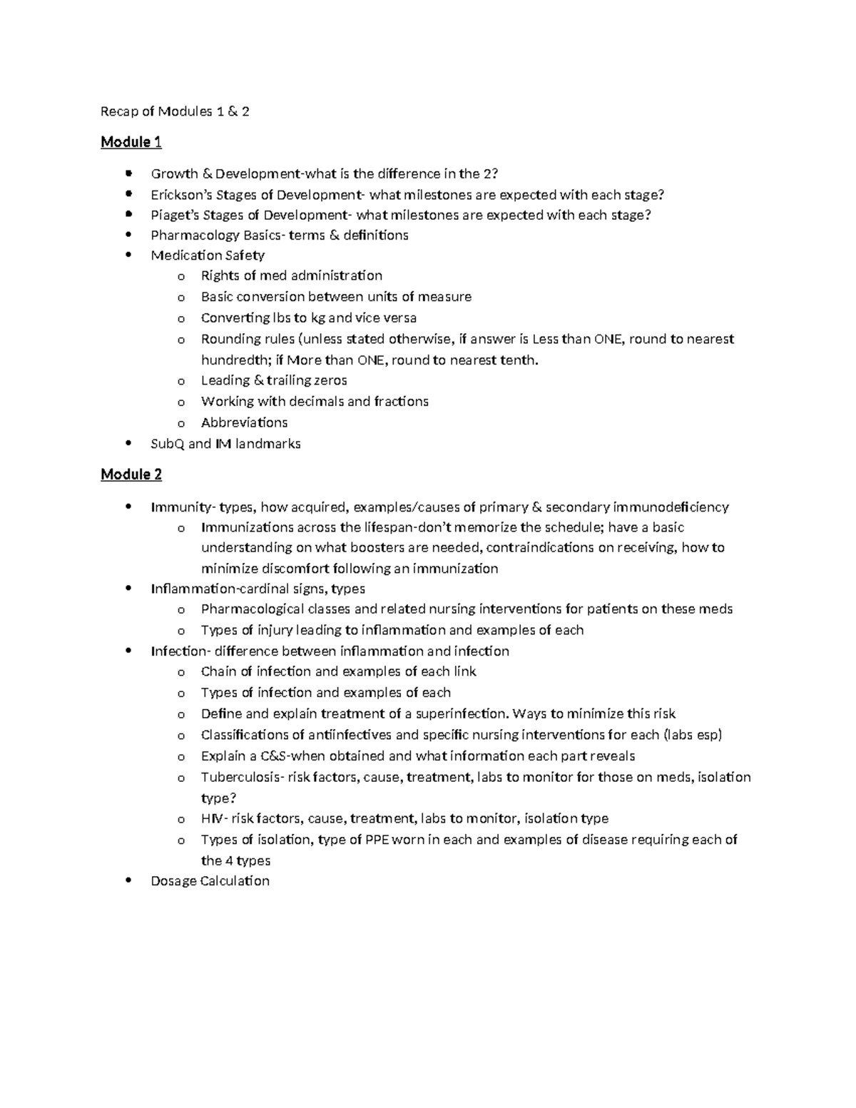 Topic Outline Modules 1 &2 - Recap of Modules 1 & 2 Module 1 Growth ...