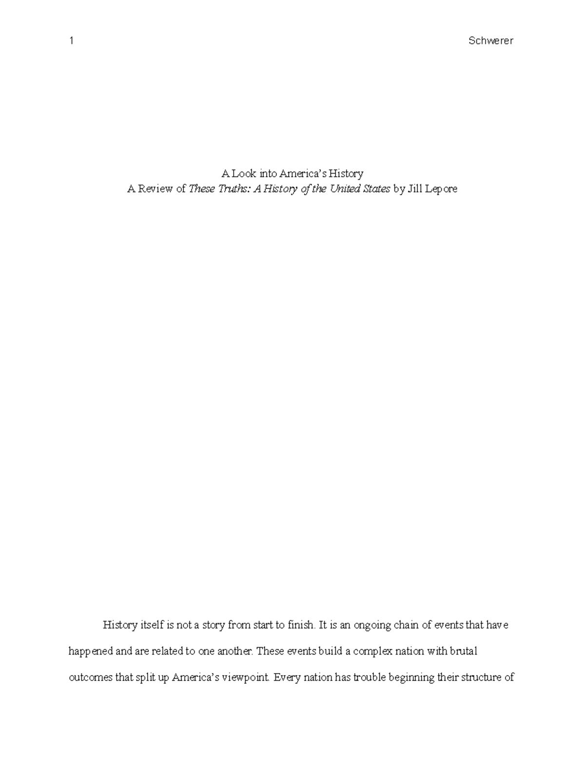 Book Review - A Rhetorical Analysis of Jill Lepore's book These: A ...