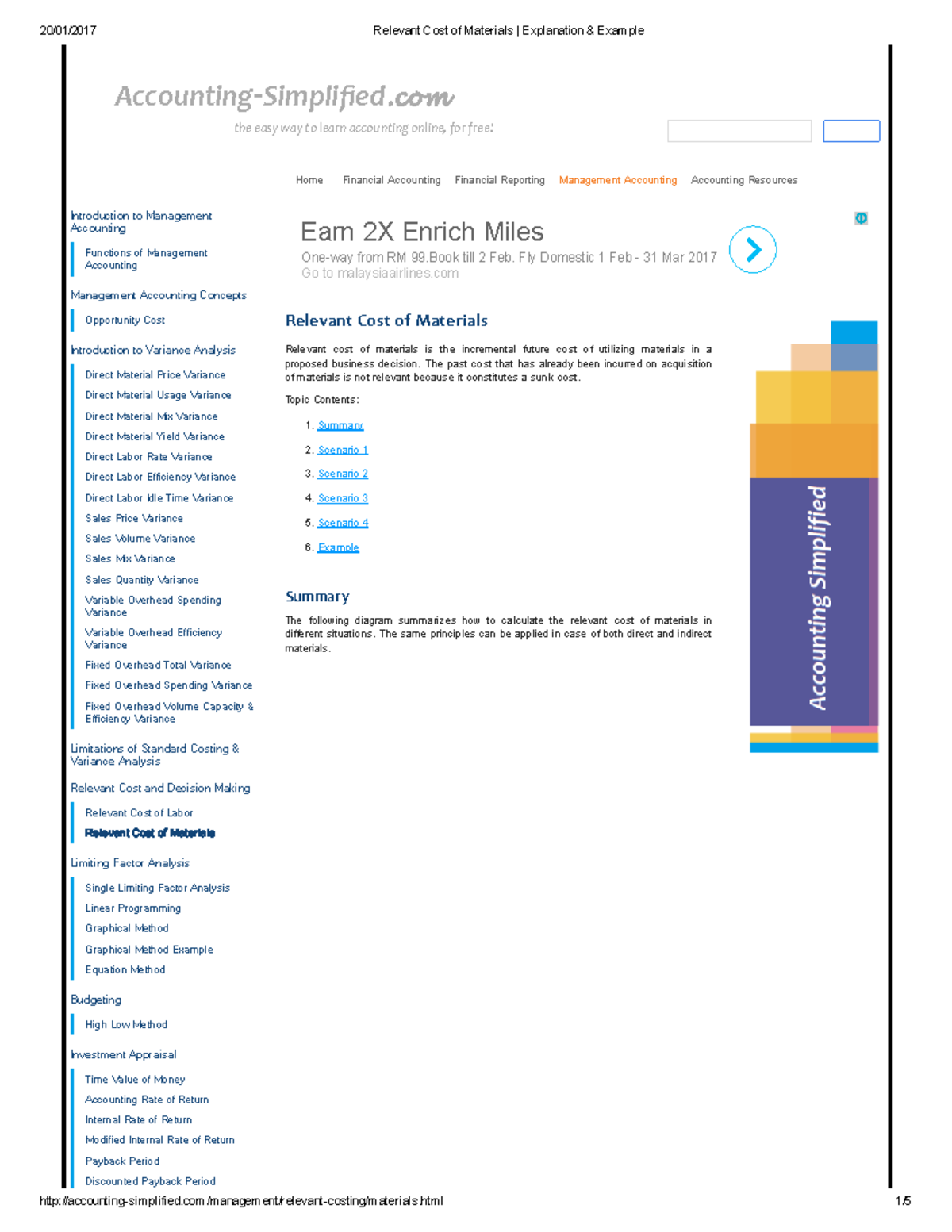 Relevant Cost of Materials Explanation Example - 20/01/2017 - Studocu