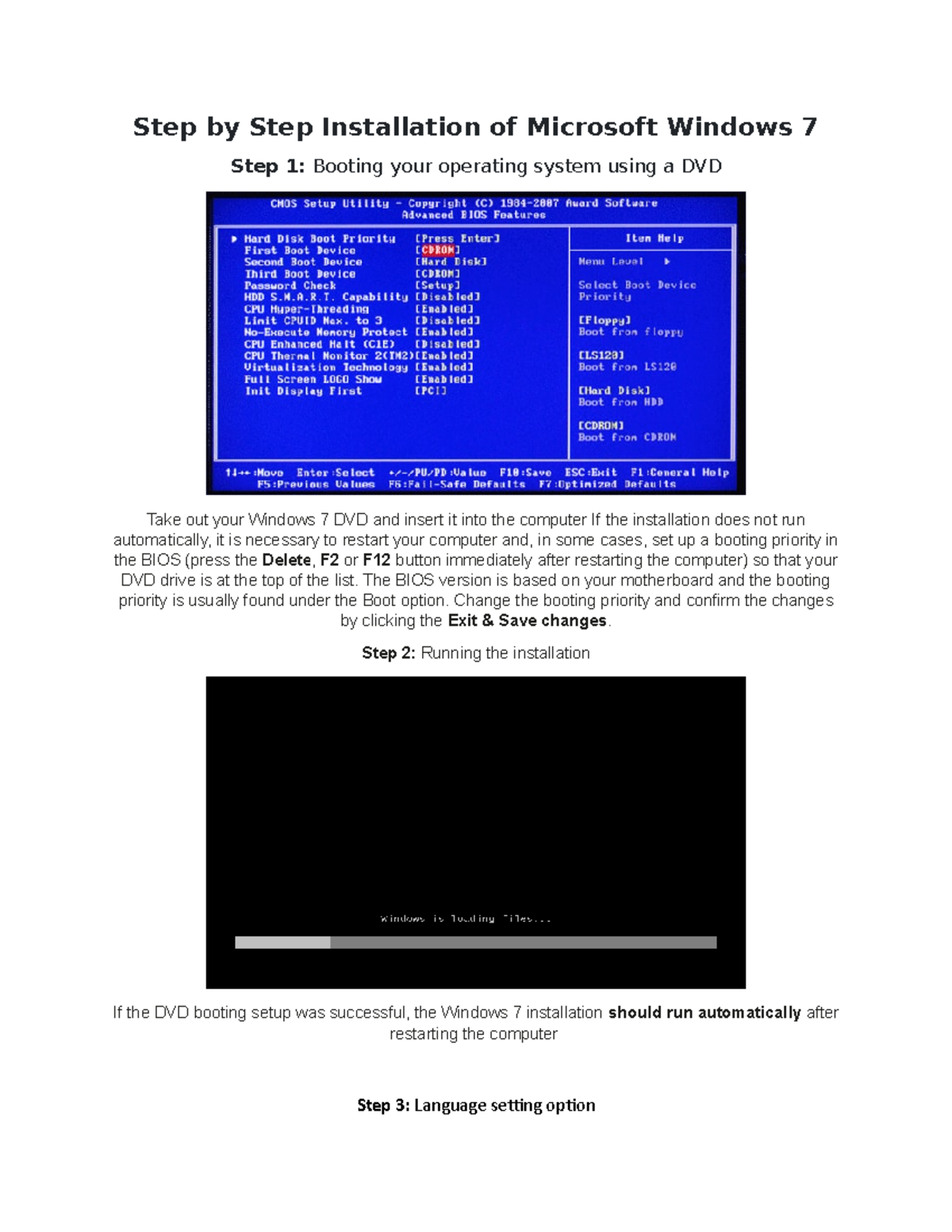 Activity no1 - adsadasda - Step by Step Installation of Microsoft ...