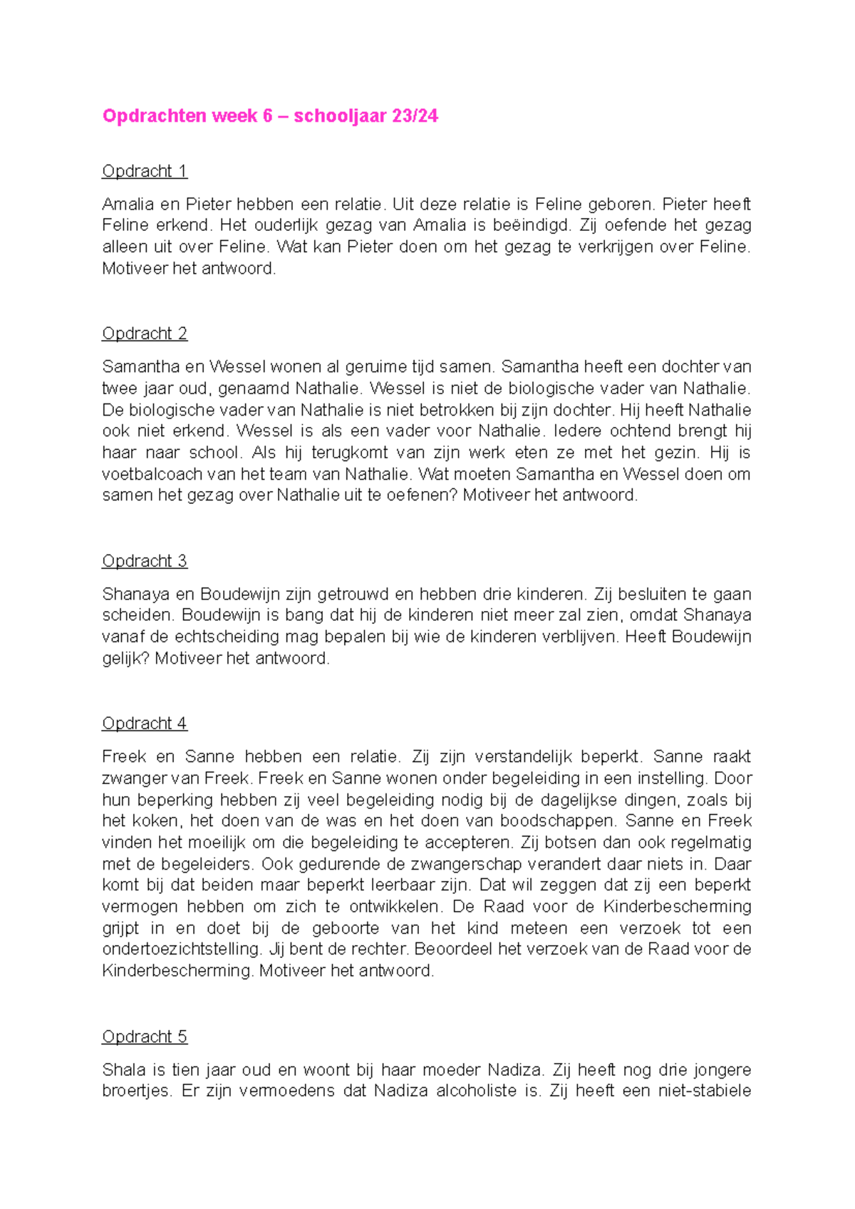 Opdrachten week 6 PFE - Opdrachten week 6 – schooljaar 23/ Opdracht 1 ...