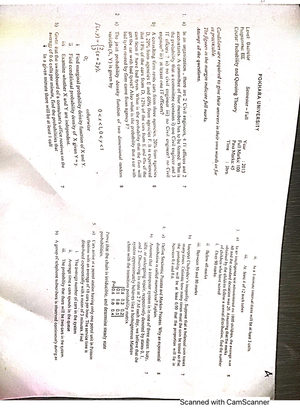 Probability and statistics past question - Probability and Queuing Theory - Studocu