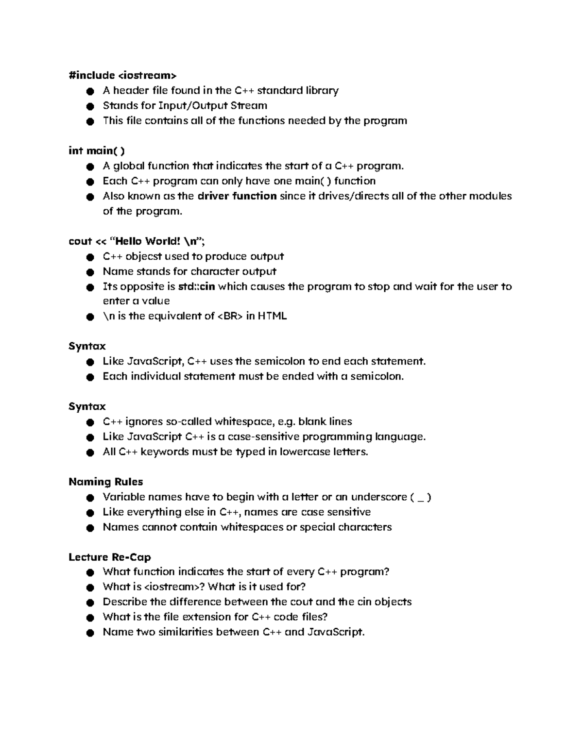 C++ Syntax - 11 15 - #include A header file found in the C++ standard ...