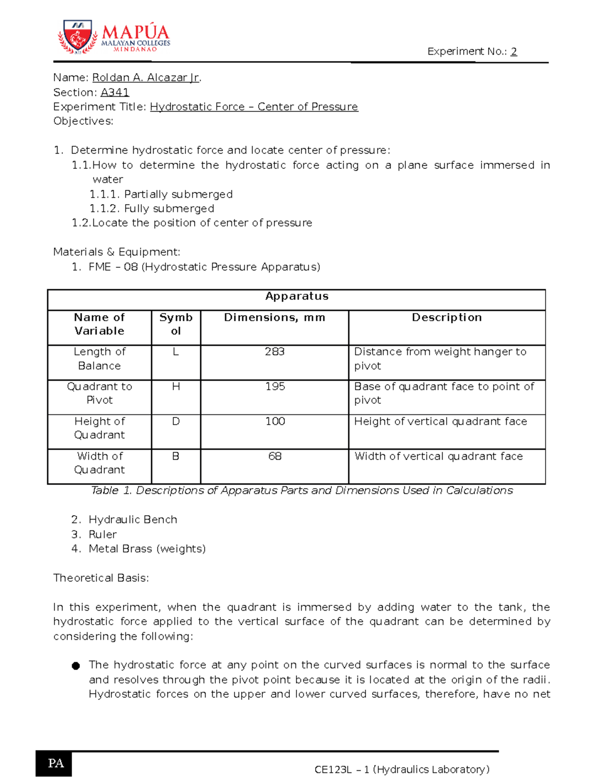 Experiment-NO - WEEKLY TASK - Name: Roldan A. Alcazar Jr. Section: A Experiment Title ...