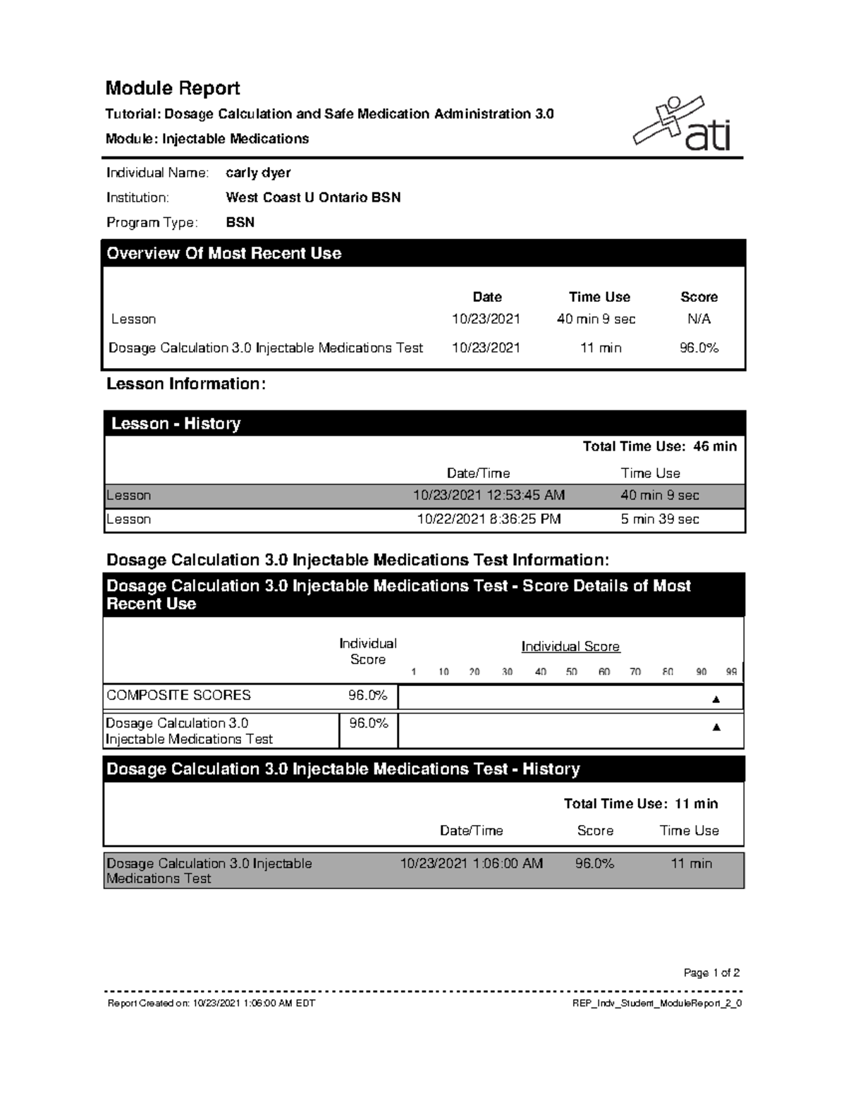 Injectable medications - Module Report Tutorial: Dosage Calculation and ...