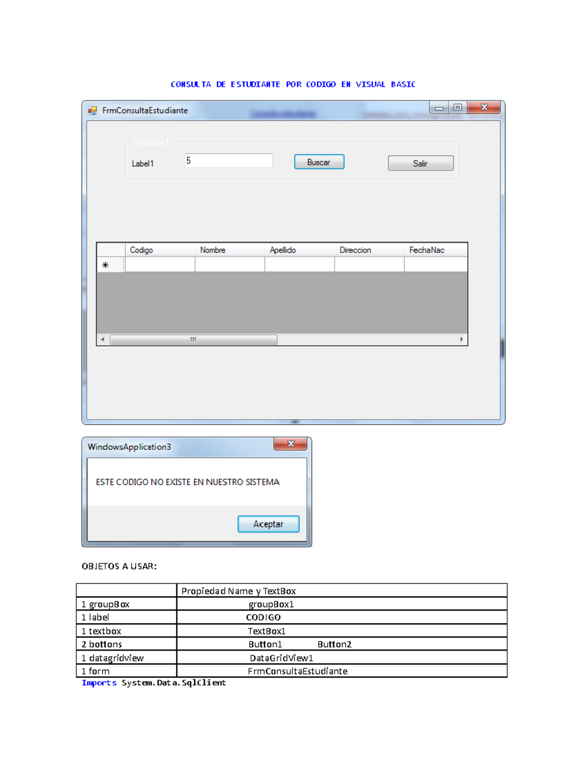 8 Consulta DE Estudiante POR Codigo EN Visual Basic (1) - CONSULTA DE ESTUDIANTE POR CODIGO EN ...