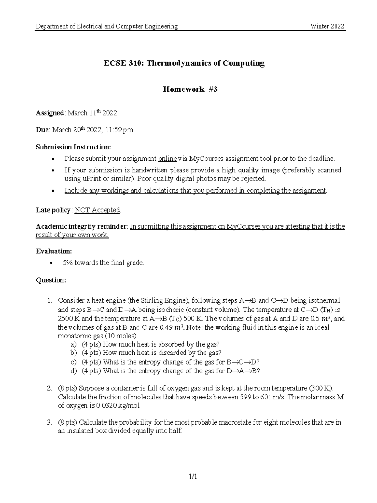 ECSE310 HW3 - This the third homework for the course of ECSE 310 ...