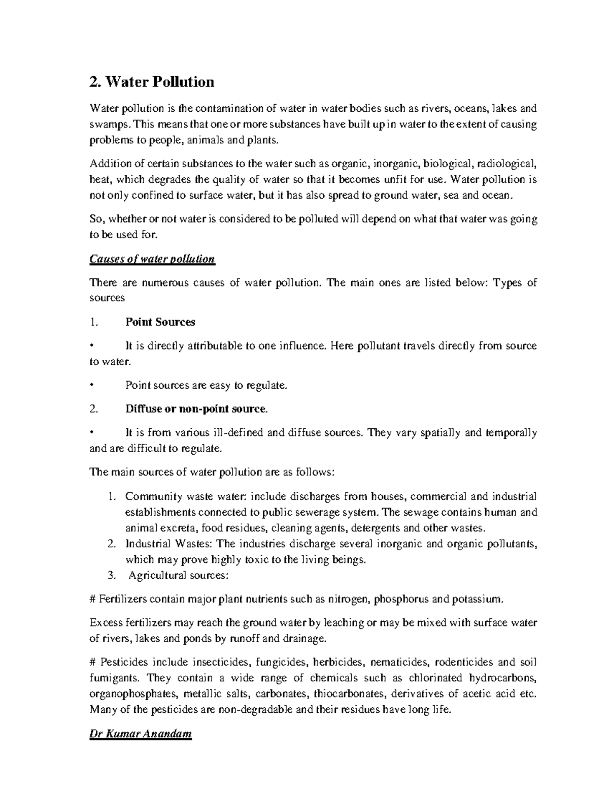 1585914508 Water Pollution - 2. Water Pollution Water pollution is the ...