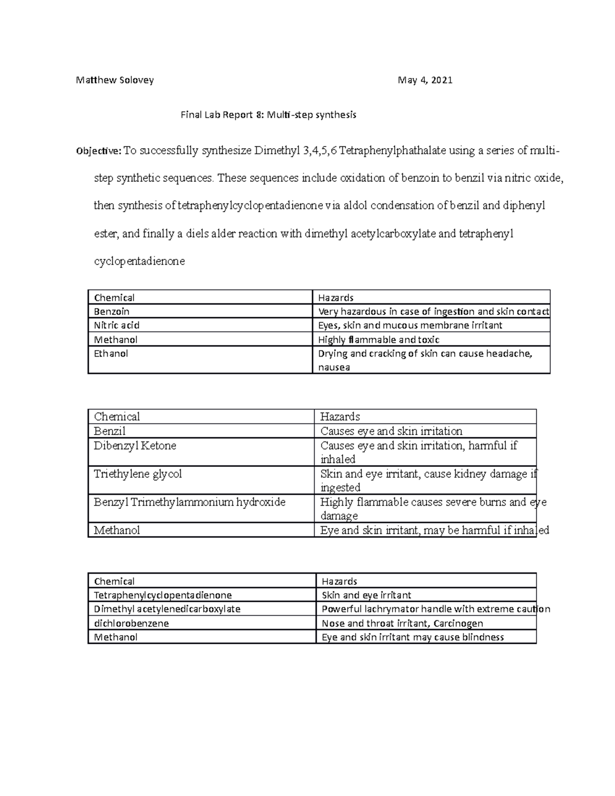 Final lab report lab 8 - Matthew Solovey May 4, 2021 Final Lab Report 8 ...