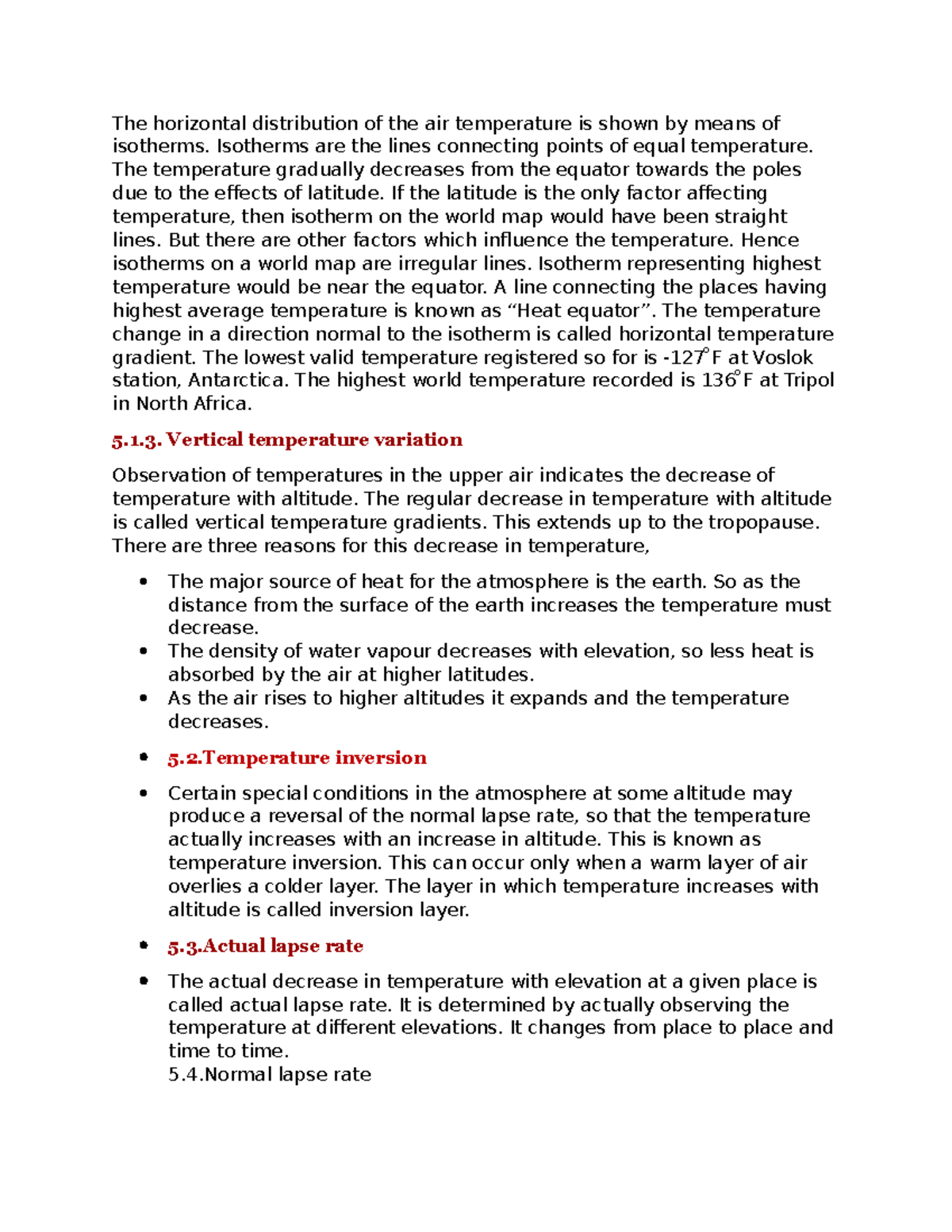 Meterology notes 2 - The horizontal distribution of the air temperature ...