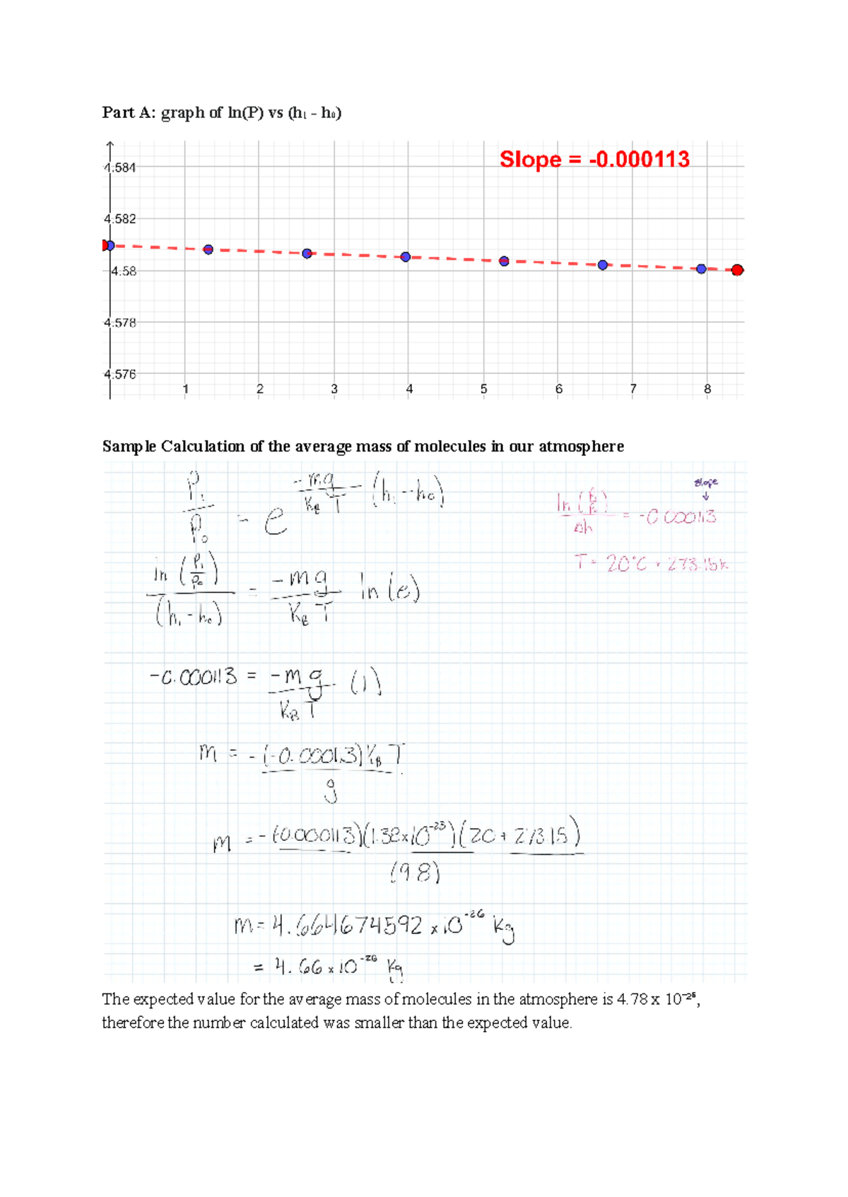 Physics Lab 3 Barometric Pressure and Surface Tension - PHYS1080 - Part ...