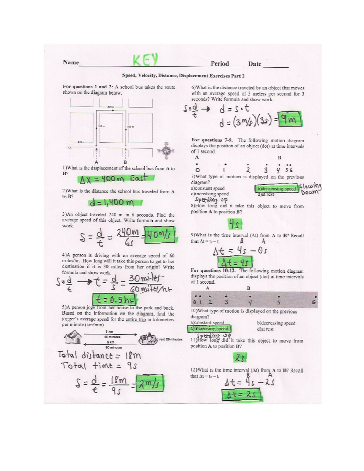 AP Physics-Speed, Velocity, Displacement - PHYSICS 61 - Studocu