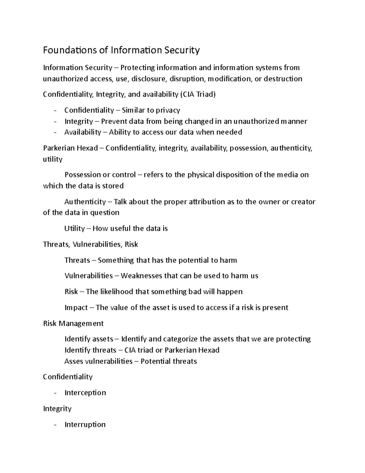 Foundations of Information Security - Foundations of Information ...