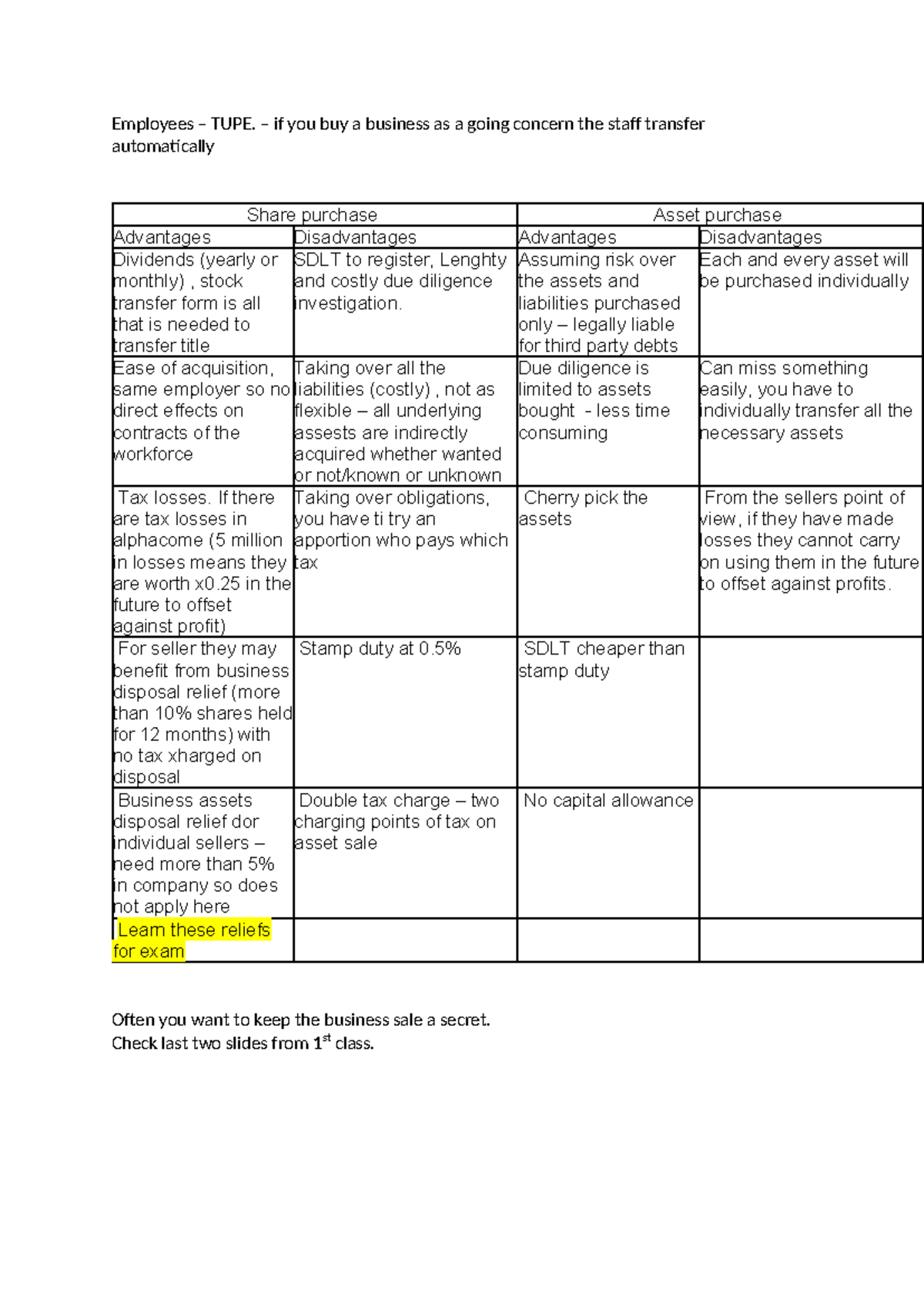 Tupe flow chart with asset sale - Employees – TUPE. – if you buy a ...