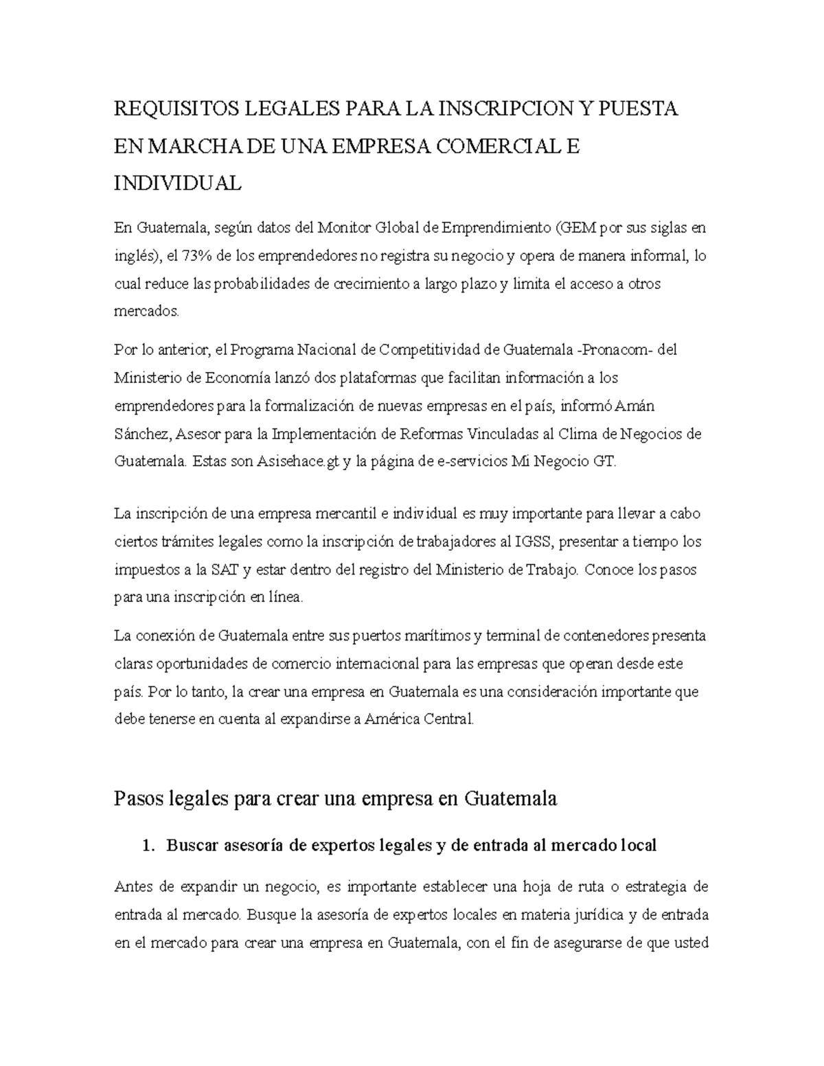 Trabajo de Investigacion Tema 4 y 5 - REQUISITOS LEGALES PARA LA INSCRIPCION Y PUESTA EN MARCHA ...