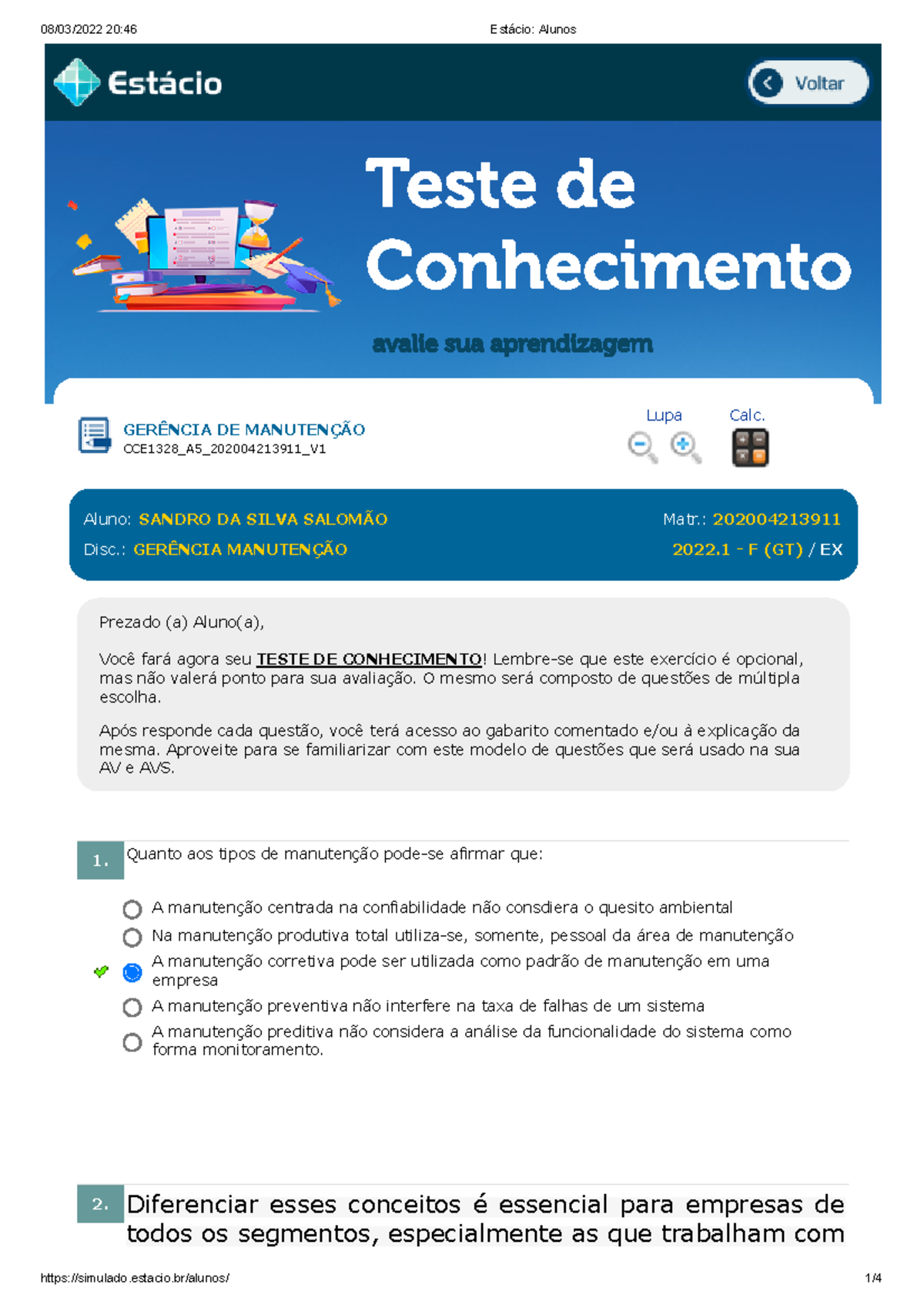 TESTES TESTES - EXERCICIOS - Teste de Conhecimento avalie sua ...