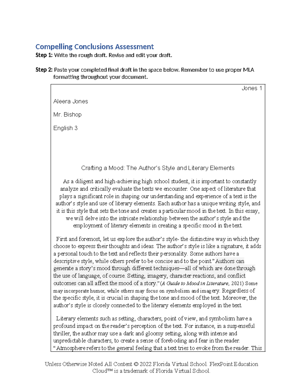 Compelling Conclusions Essay - Compelling Conclusions Assessment Step 1 ...