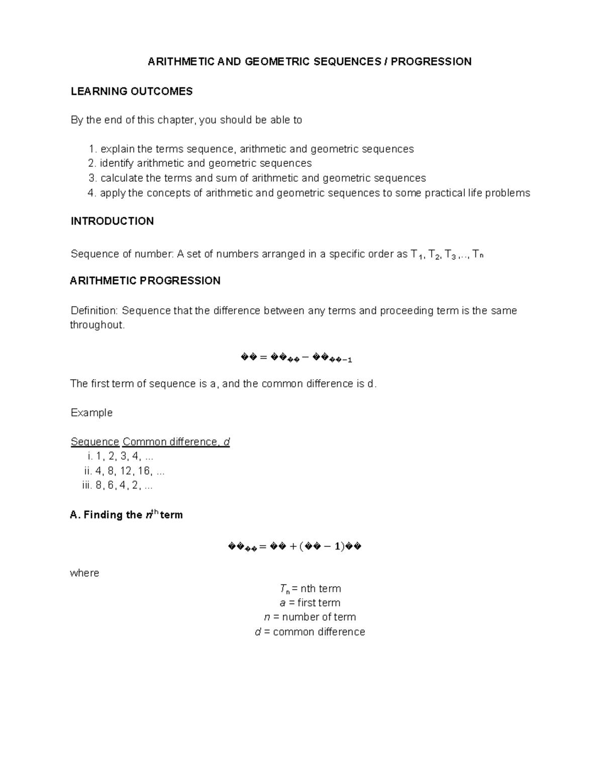 Sequences Sequences Sequences Sequences Sequences - ARITHMETIC AND ...