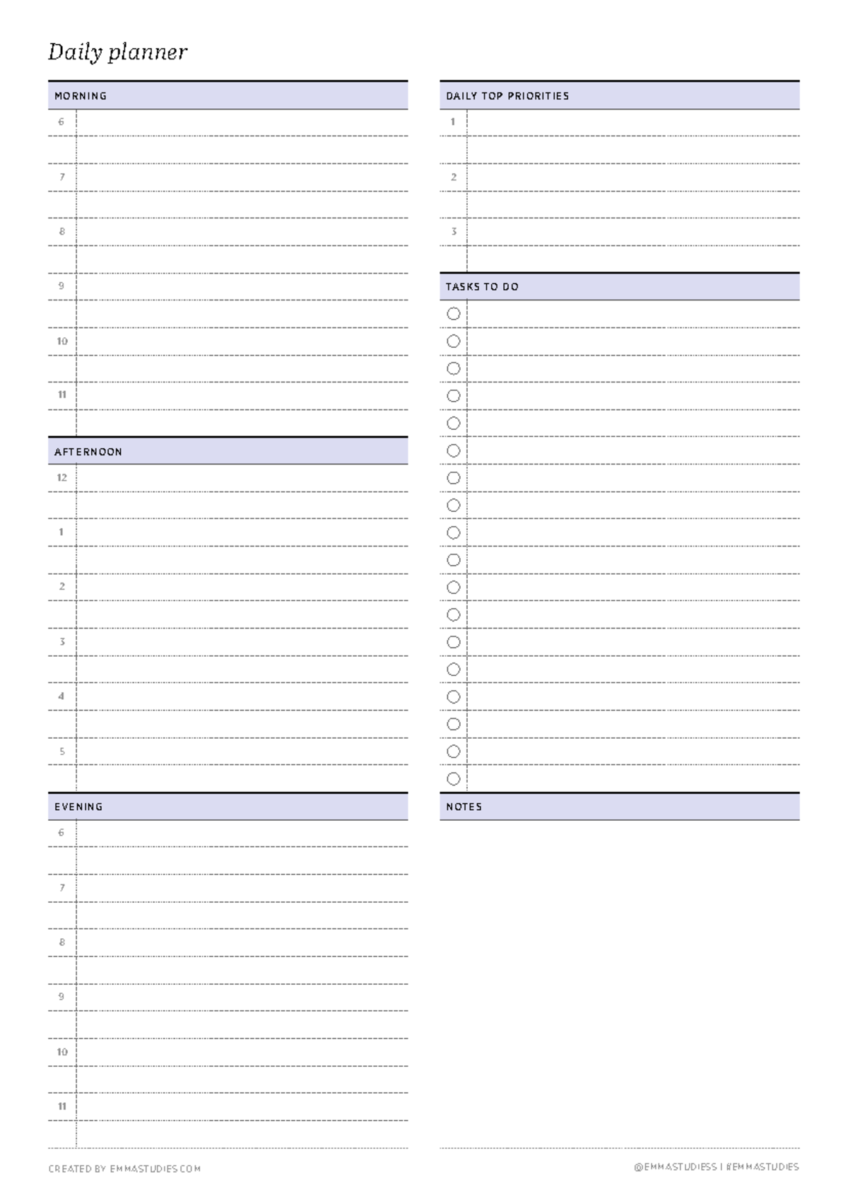 Dailyplanner - Daily planner - DAILY TOP PRIORITIES 1 2 3 TASKS TO DO ...