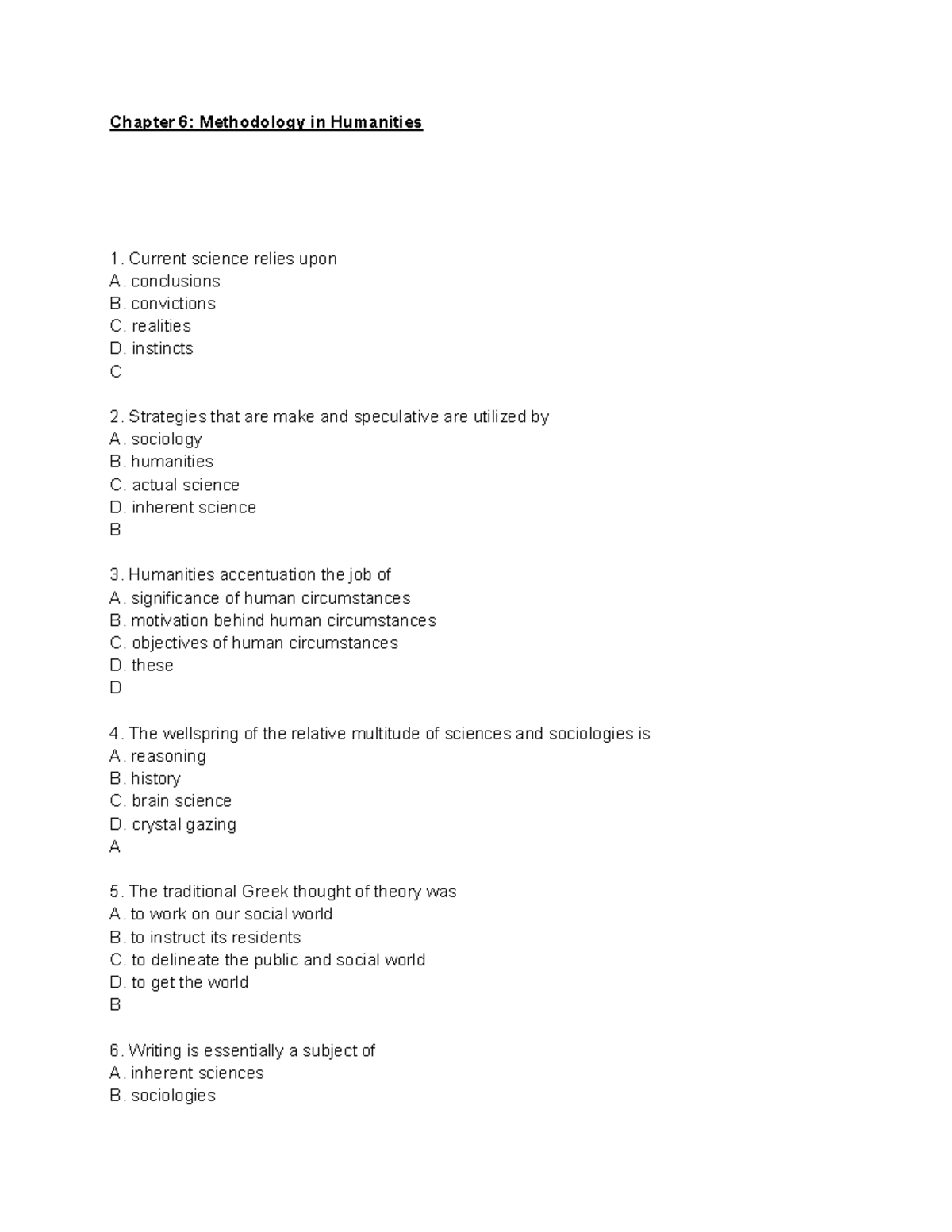 Chapter 6 Methodology in Humanities - Chapter 6: Methodology in ...