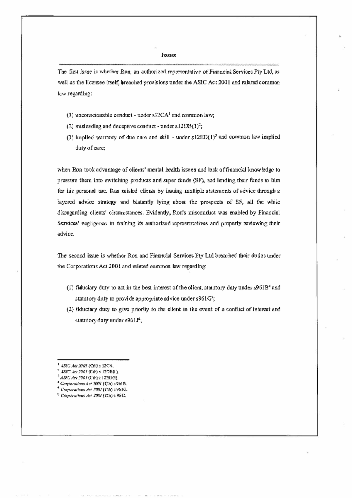 Example Of A Good Paper Final 3 1 1 Issues The first Issue Is