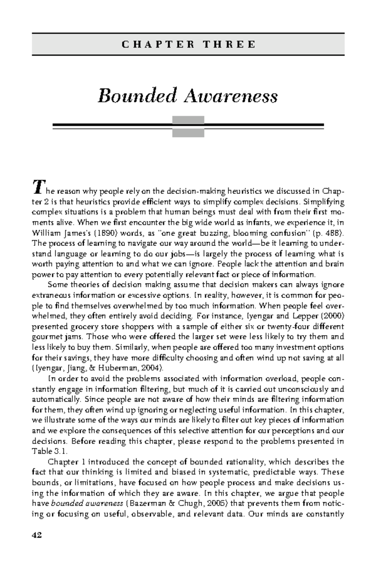 Bounded Awareness - helpful - C H A P T E R T H R E E Bounded Awareness ...