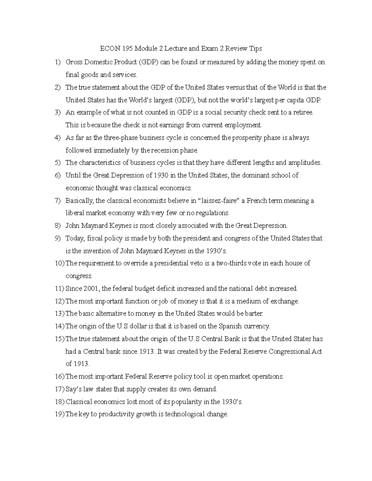 ECON 195 Module 2 Lecture Review Exam 2 Tips(1)(1) - ECON 195 Module 2 ...