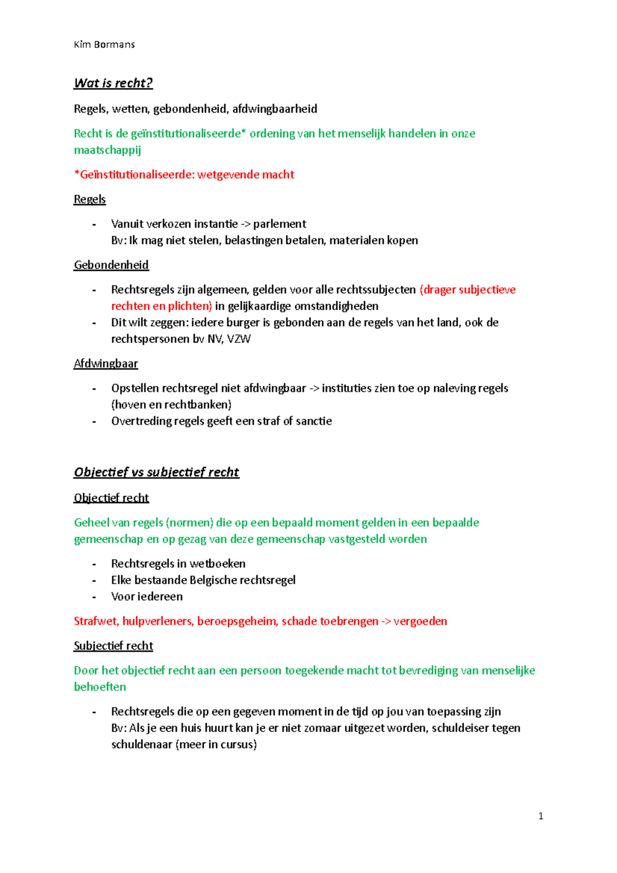 Samenvatting recht - Wat is recht? Regels, wetten, gebondenheid ...