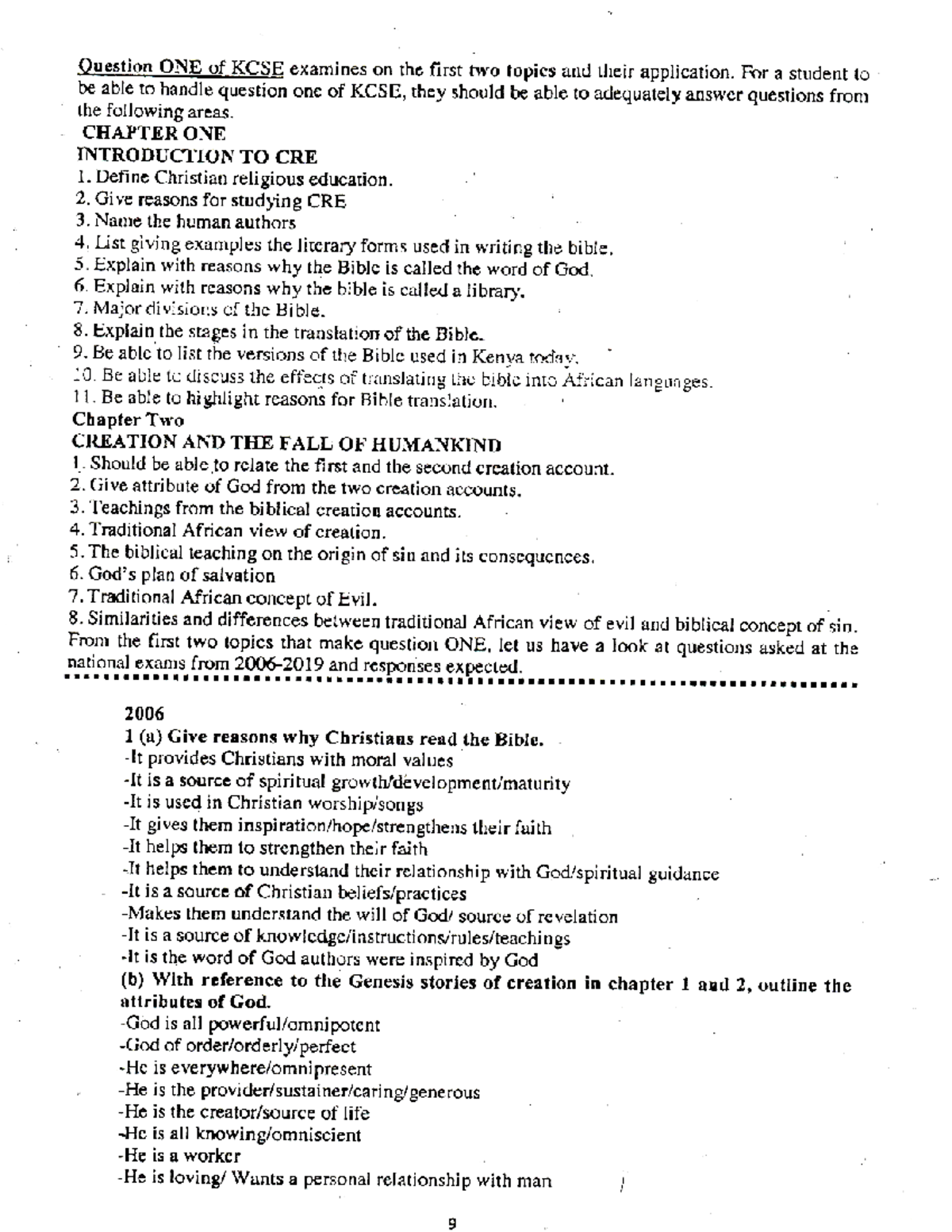 Shiners PP1 - TTTTTTTTTTTTTTTTTTT - Question ONE of KCSE examines on ...