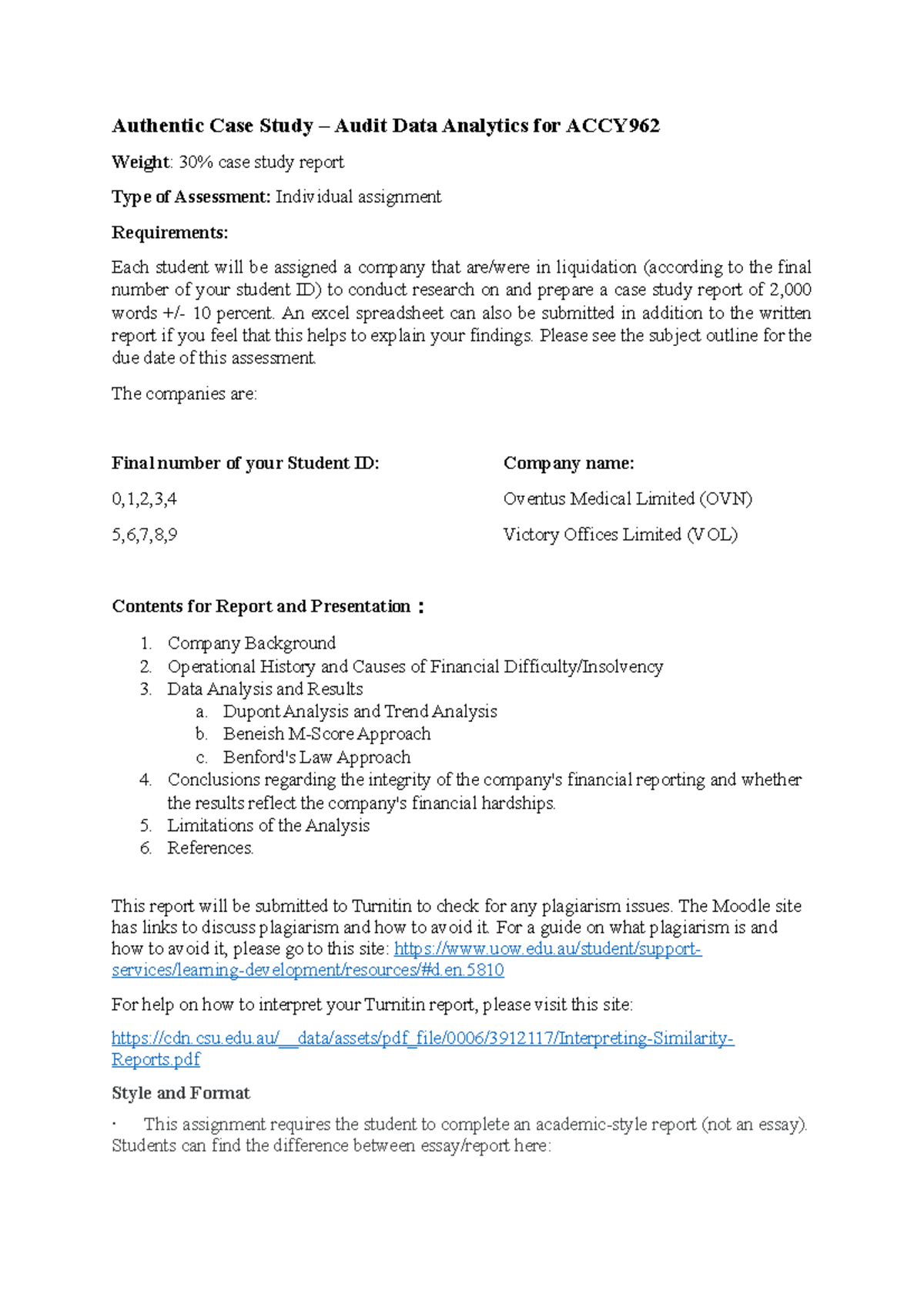 2023 Revised ACCY 962 Authentic Case Study - Authentic Case Study ...