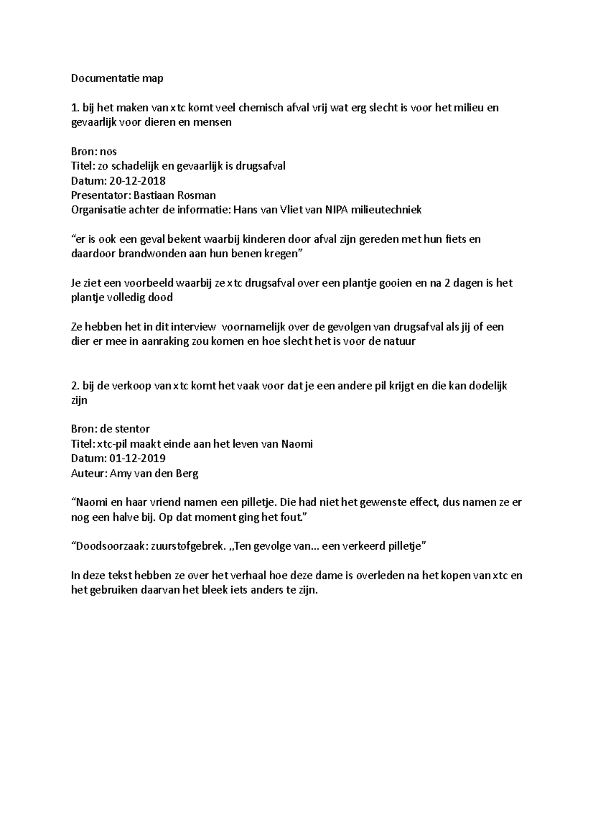 Documentatie map - Documentatie map bij het maken van xtc komt veel ...