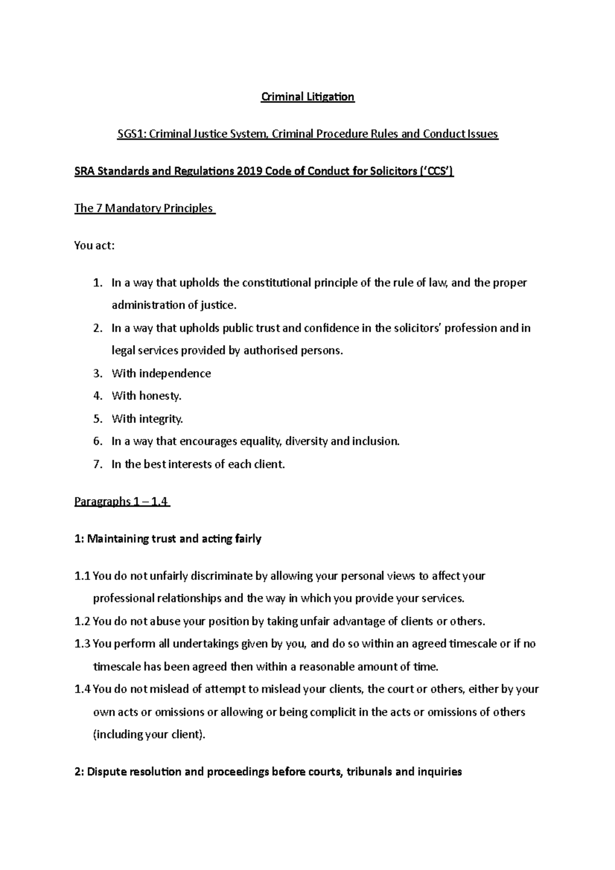 Criminal Litigation SGS1 - Criminal Litigation SGS1: Criminal Justice ...