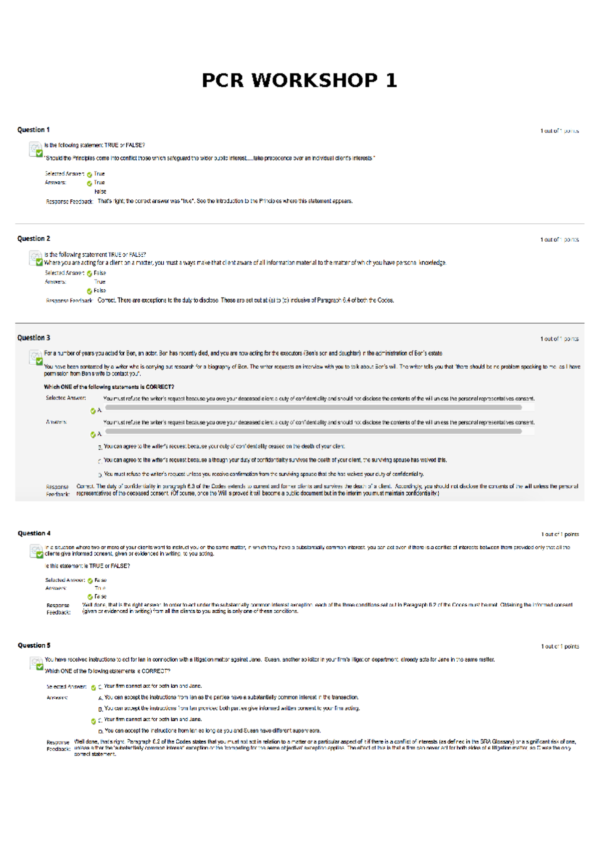 PCR 1 - Test and feedback - PCR 1 - PCR WORKSHOP - Studocu