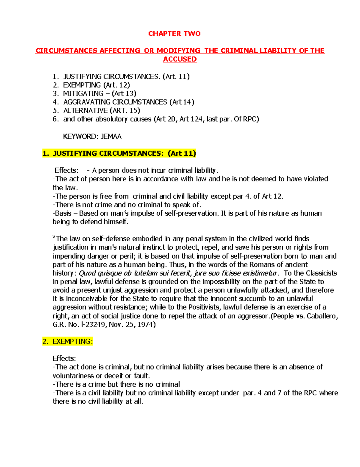 668399262 ART 11 Justifying Circumstances - CHAPTER TWO CIRCUMSTANCES ...