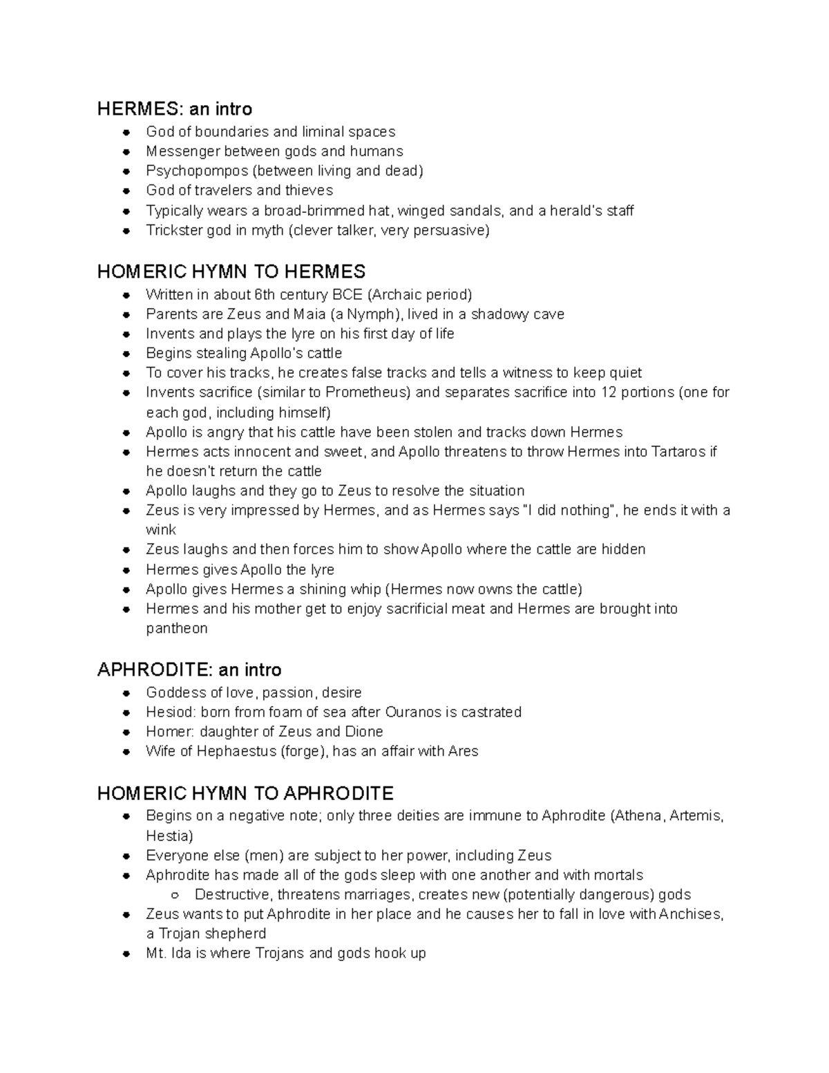 2%2F2%2F2018 homeric hymns to hermes and aphrodite - HERMES: an intro ...