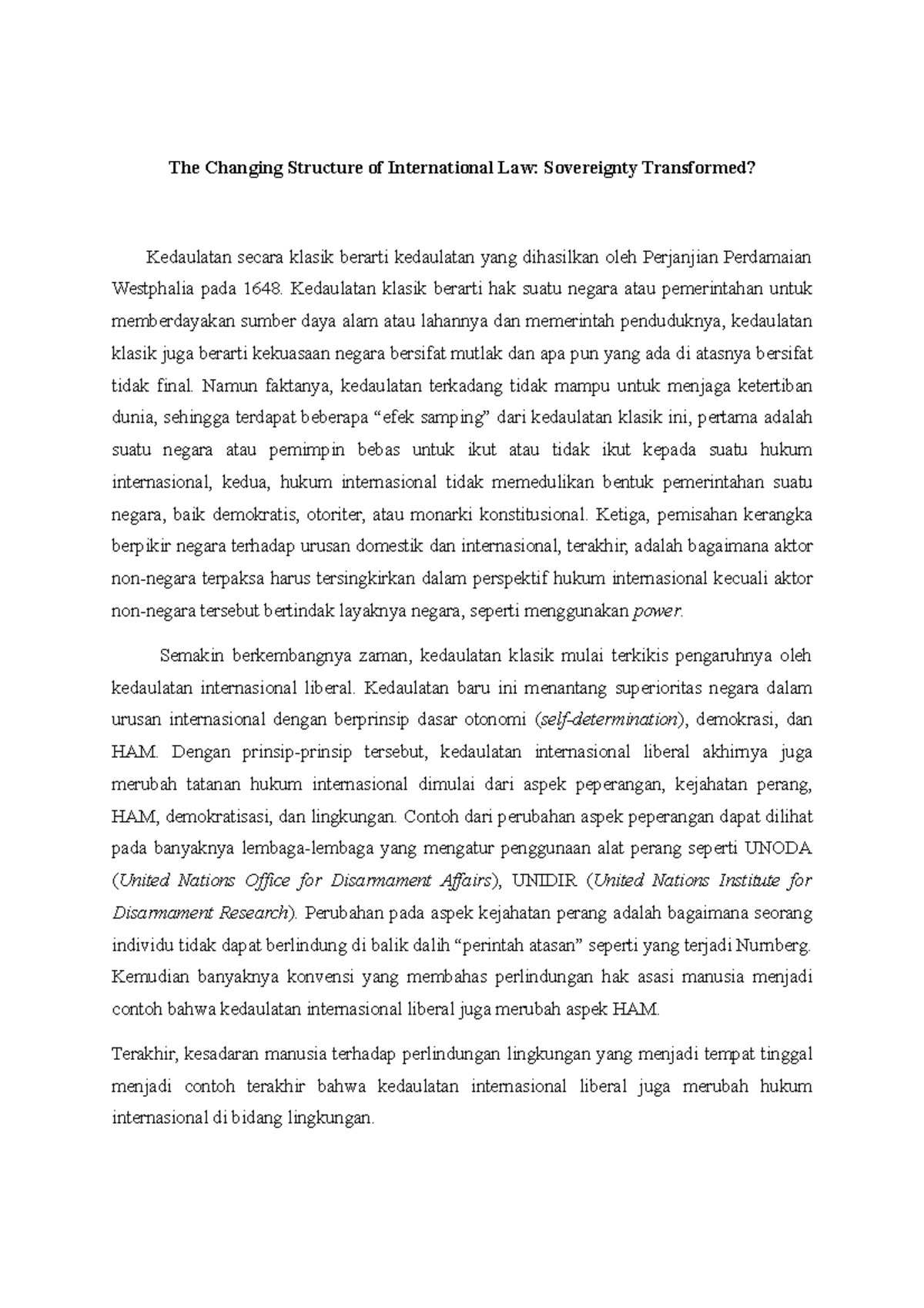 GLOB Notes Sovereignty Transformed - The Changing Structure of ...