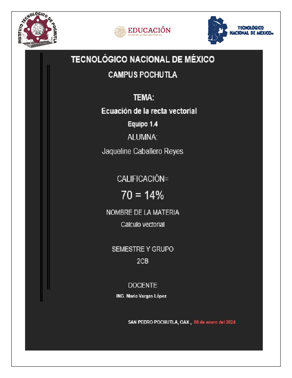 Carpeta DE Evidencias Jqueline Caballero Reyes 2CB - 1_ ECUACIÓN ...