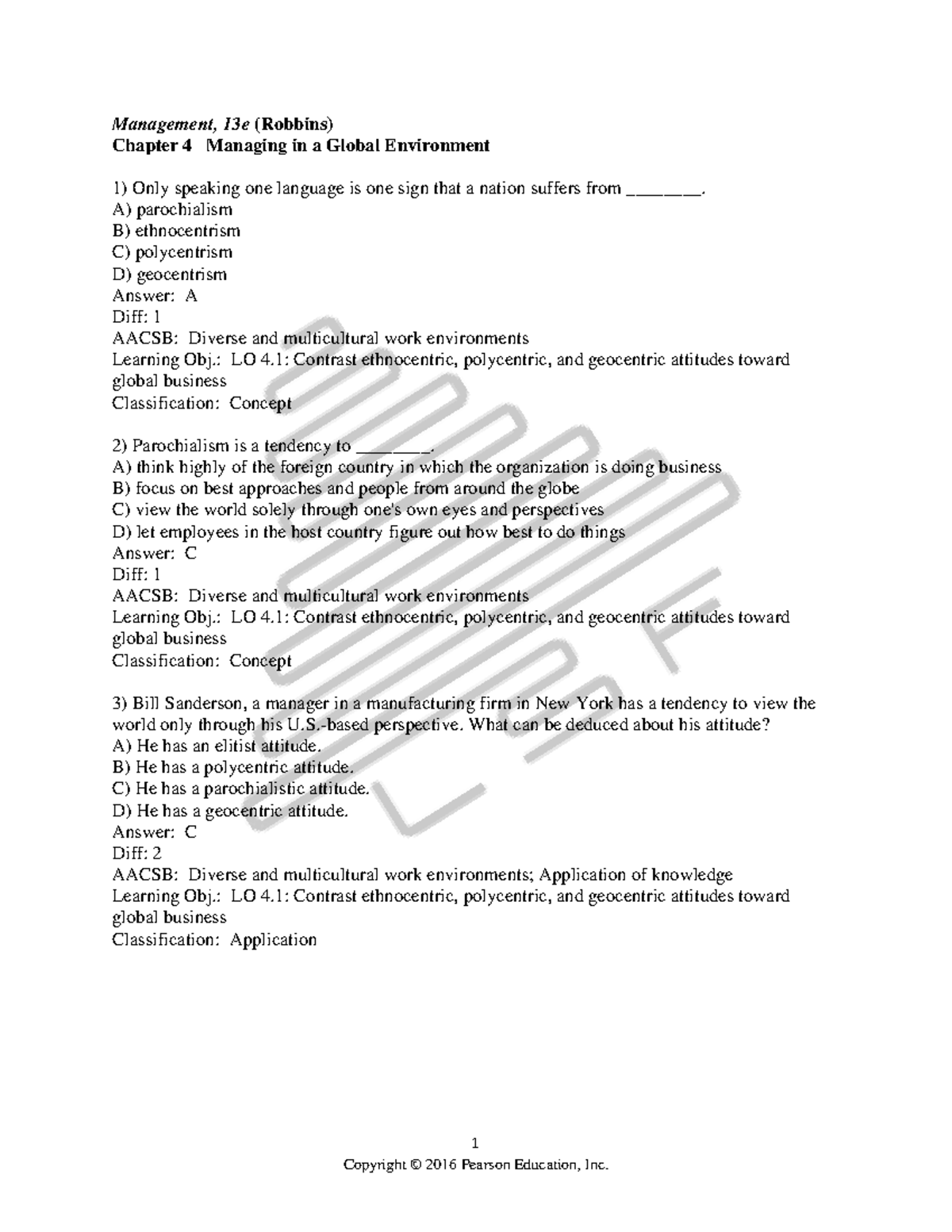Chapter 4 - Managing in a global environement - 1 Management, 13e ...