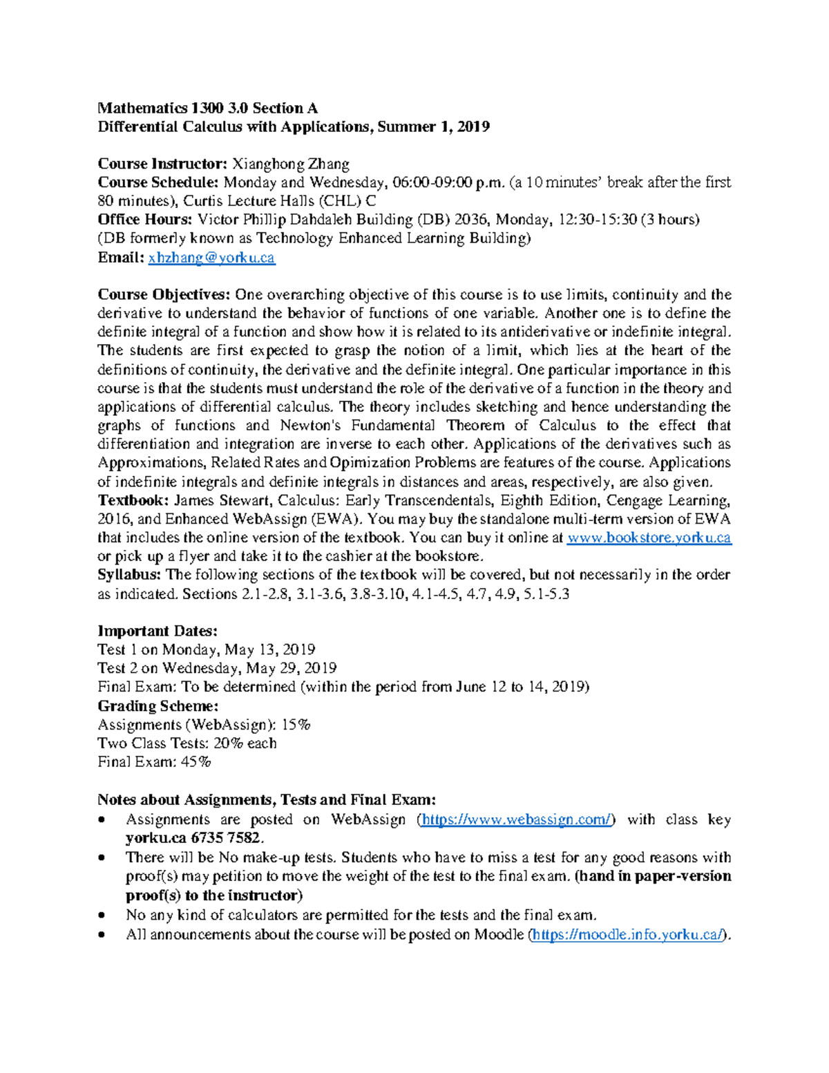 2019-MATH1300A-outline - Mathematics 1300 3 Section A Differential ...