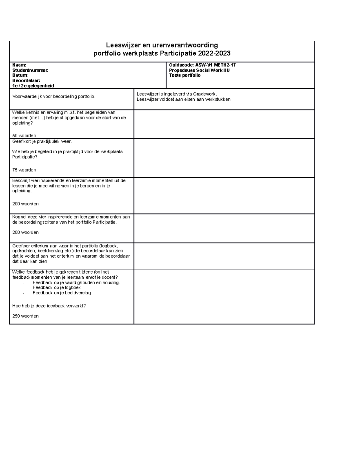 Format leeswijzer en urenverantwoording portfolio participatie 22-23 ...