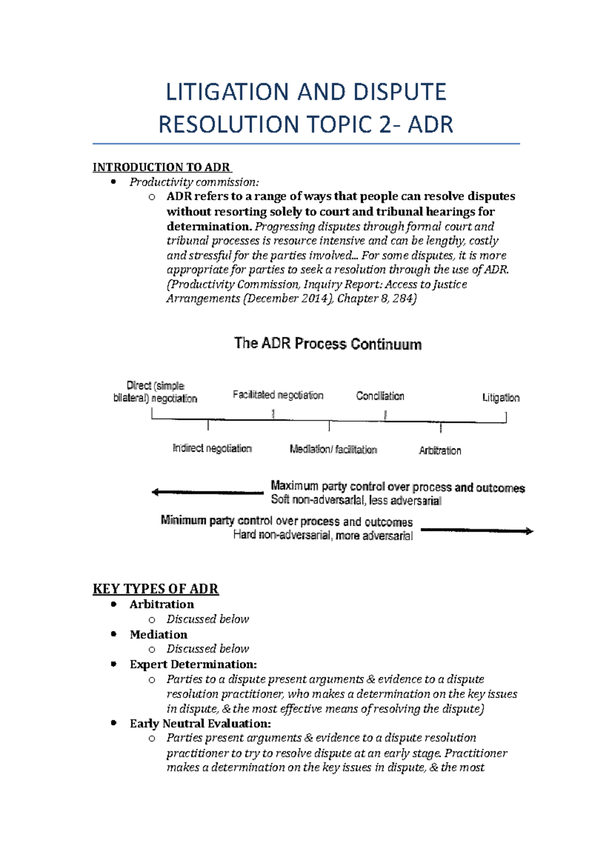 Litigation AND Dispute Resolution Topic 2 - LITIGATION AND DISPUTE ...