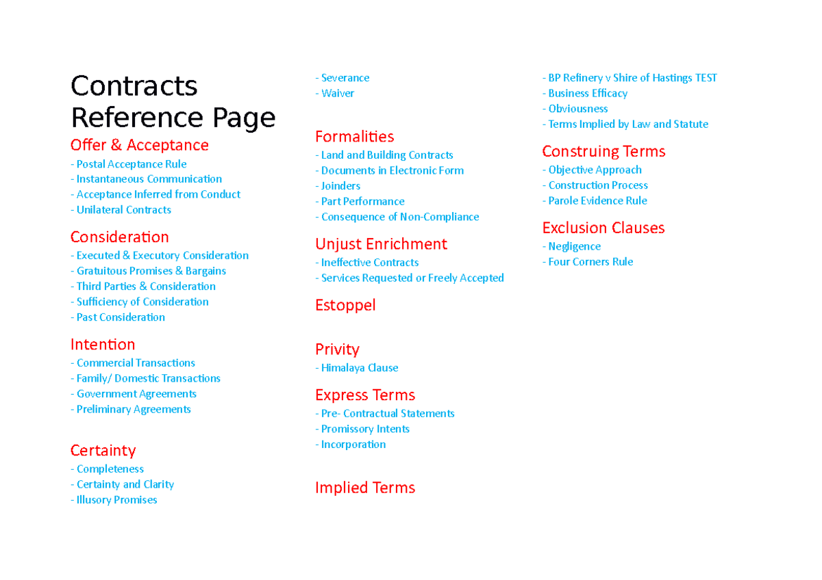 Contracts-Reference-Page - Contracts Reference Page Offer Acceptance ...