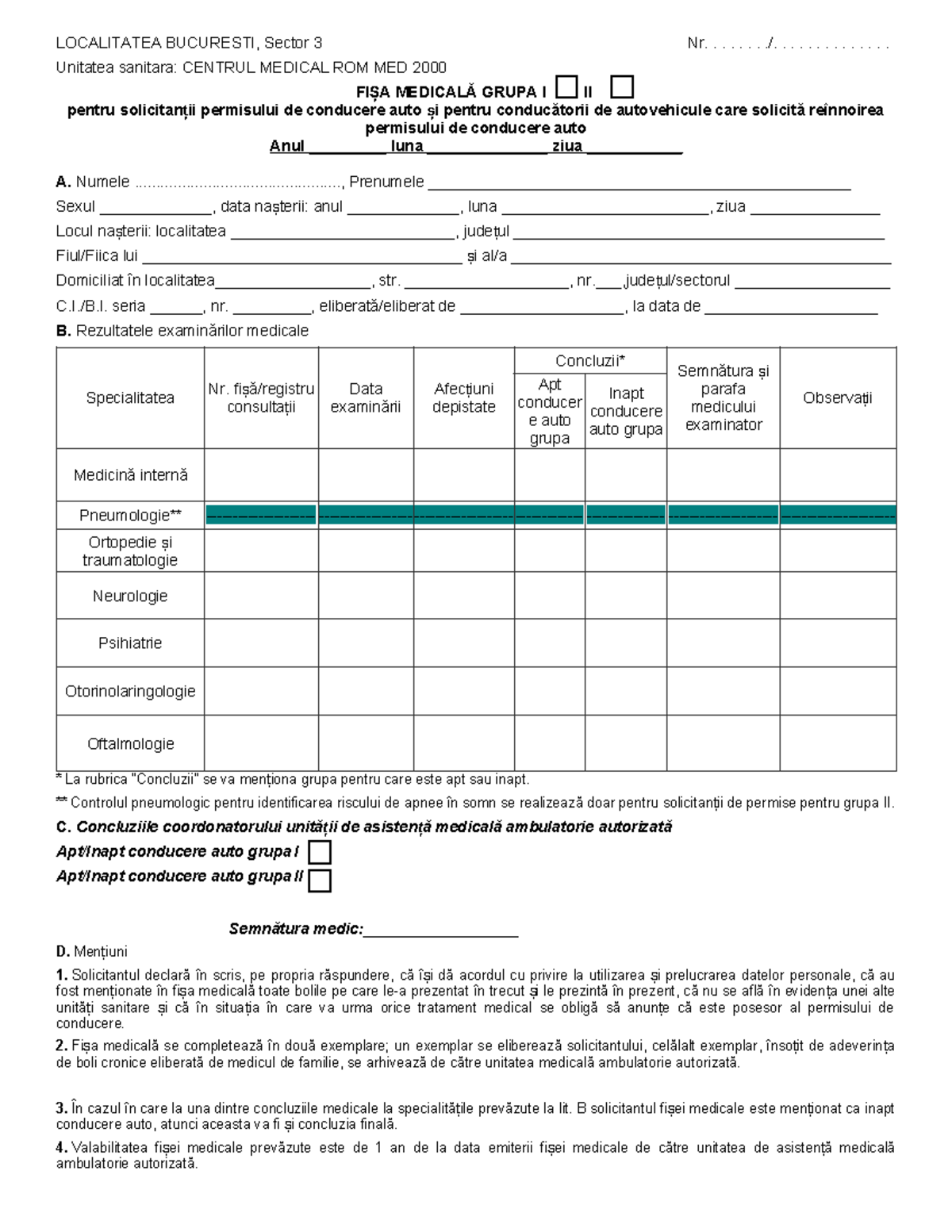FISA AUTO - Skdk - LOCALITATEA BUCURESTI, Sector 3 Nr ...