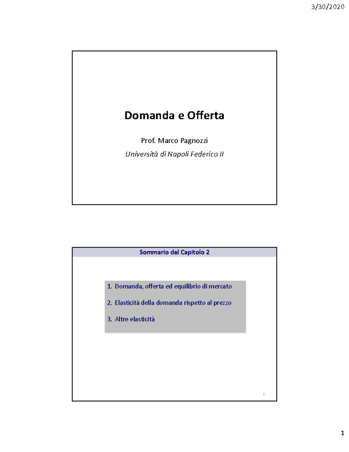Cap2-Domanda Offerta - Domanda e Offerta Prof. Marco Pagnozzi ...