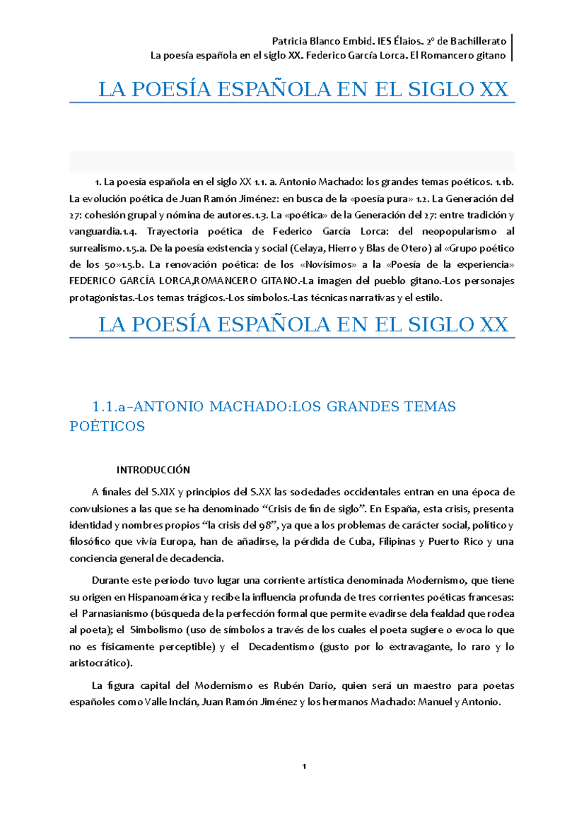 Documento - apuntes poesia siglo xx - La poesía española en el siglo XX ...