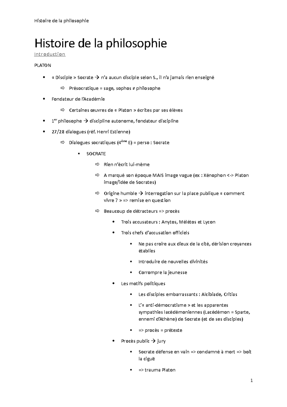 Histoire de la philosophie - Histoire de la philosophie Introduction ...